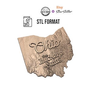 Ohio Topographic 3D STL Model: CNC Woodworking, 3D Printing Digital ...