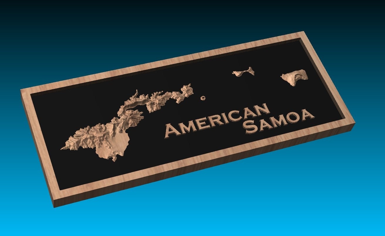 3D STL Model of American Samoa, USA for 3D Printing, CNC Woodworking - Etsy