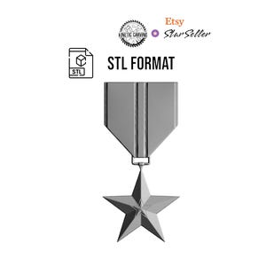 Bronze Star Military Award STL File for Woodworking, CNC, Printing and ...