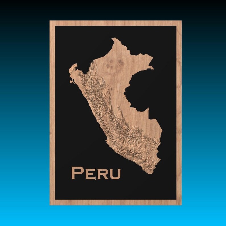 3D STL Model of Peru for 3D Printing, CNC Woodworking - Etsy