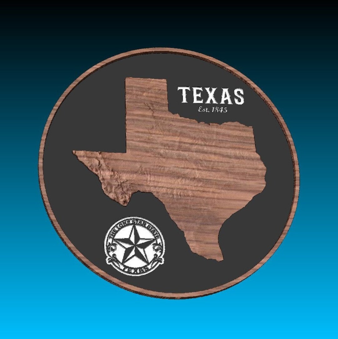 3D STL Model of Texas USA for 3D Printing CNC Woodworking - Etsy
