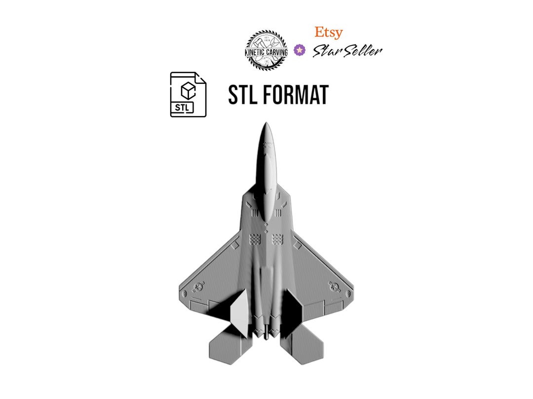 F-22 Raptor Aircraft STL | Military 3D CNC Relief File, Woodworking, 3D ...