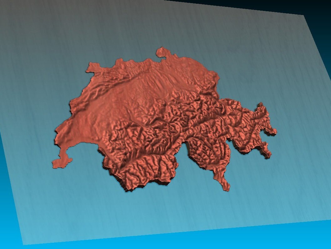3D STL Model of Switzerland for 3D Printing, CNC Woodworking - Etsy