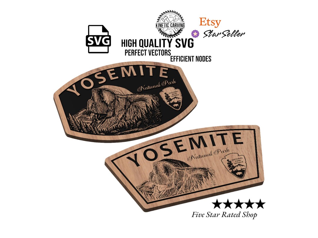 Yosemite National Park Bundle SVG | CNC Laser Cut File, Wood Wall Art ...