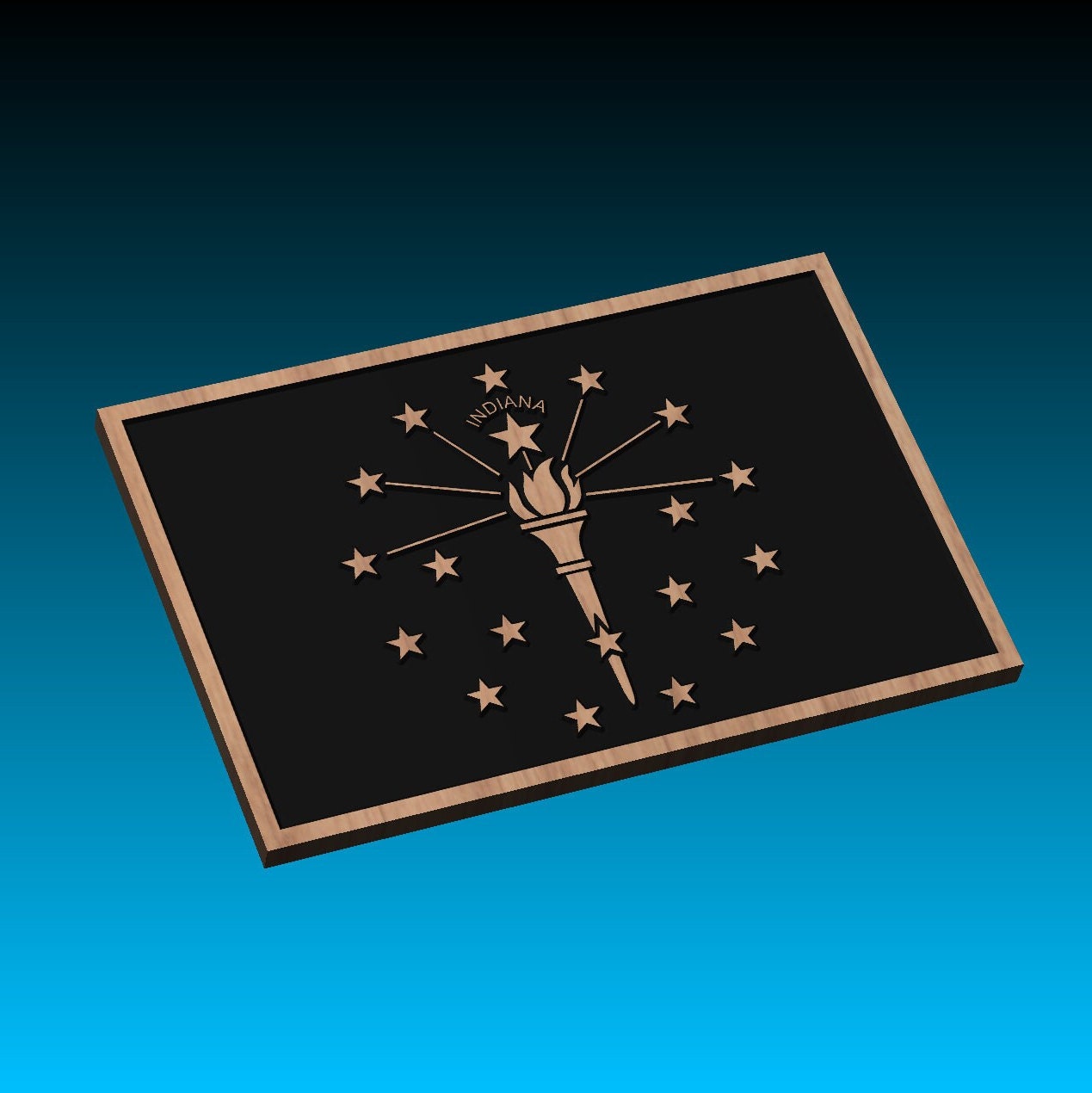 Indiana State Flag SVG File for Woodworking, CNC, Printing and Lasering ...