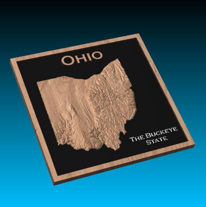 3D STL Model of Ohio, USA for 3D Printing, CNC Woodworking - Etsy