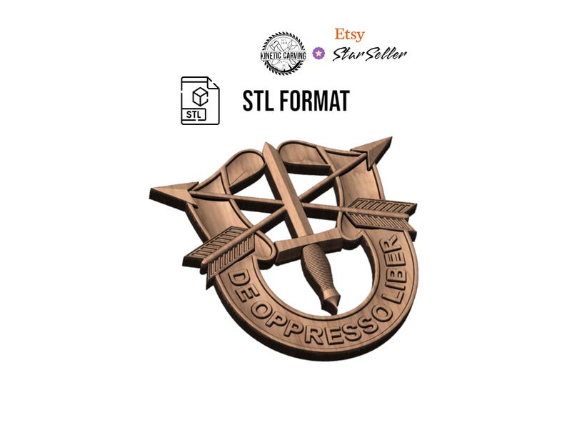 Special Forces Crest STL | 3D CNC Carving File, Wood Relief Art, 3D ...
