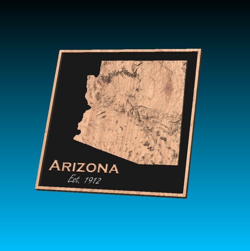 3D STL Model of Arizona, USA for 3D Printing, CNC Woodworking - Etsy