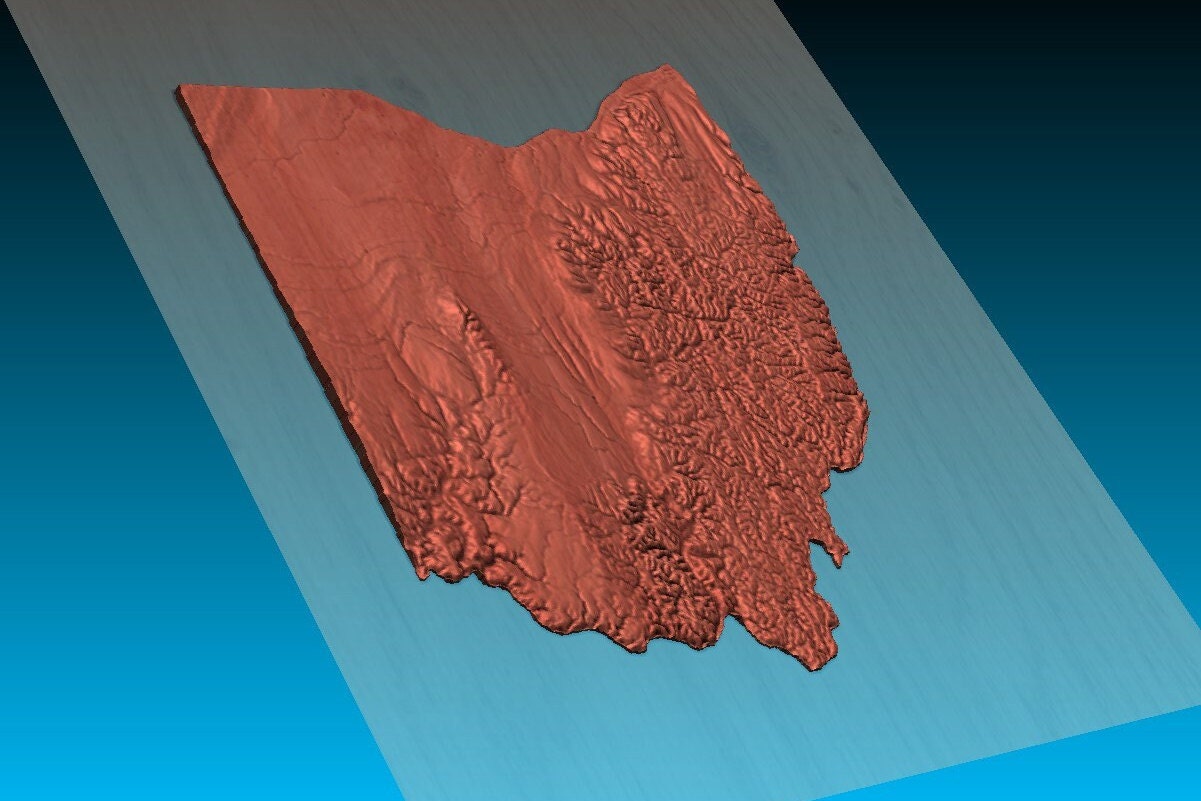 3D STL Model of Ohio, USA for 3D Printing, CNC Woodworking - Etsy
