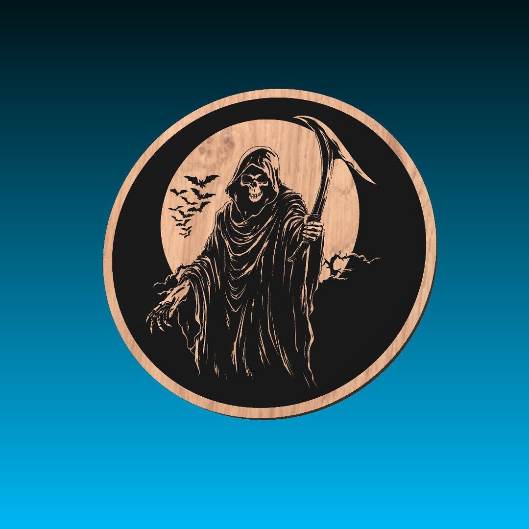 Grim Reaper SVG File for Woodworking CNC Printing and - Etsy