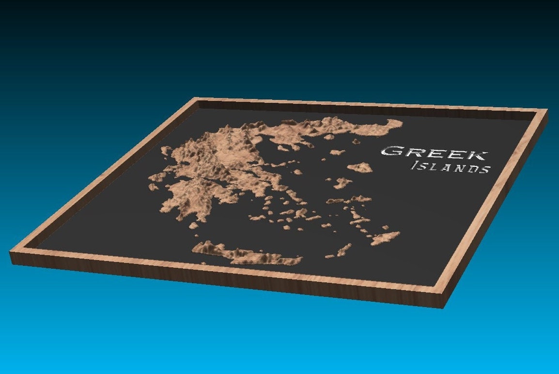 3D STL Model of Greece for 3D Printing CNC Woodworking - Etsy