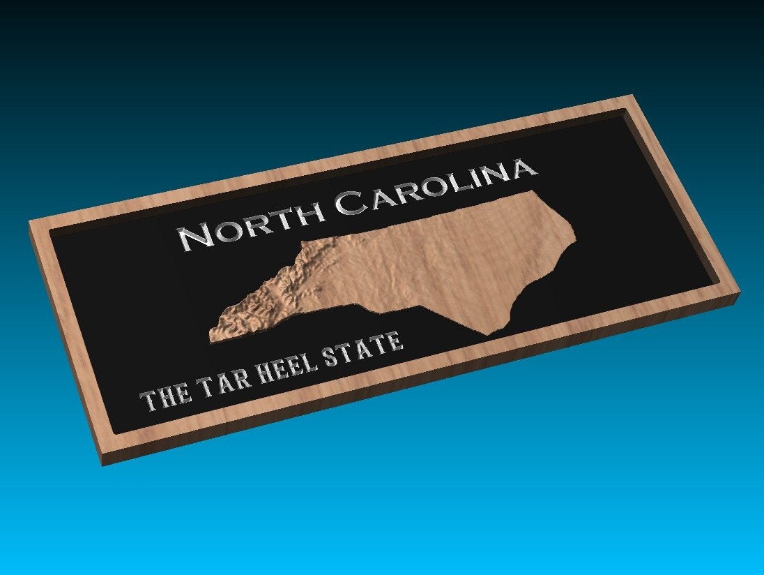 3D STL Model of North Carolina, USA for 3D Printing, CNC Woodworking - Etsy