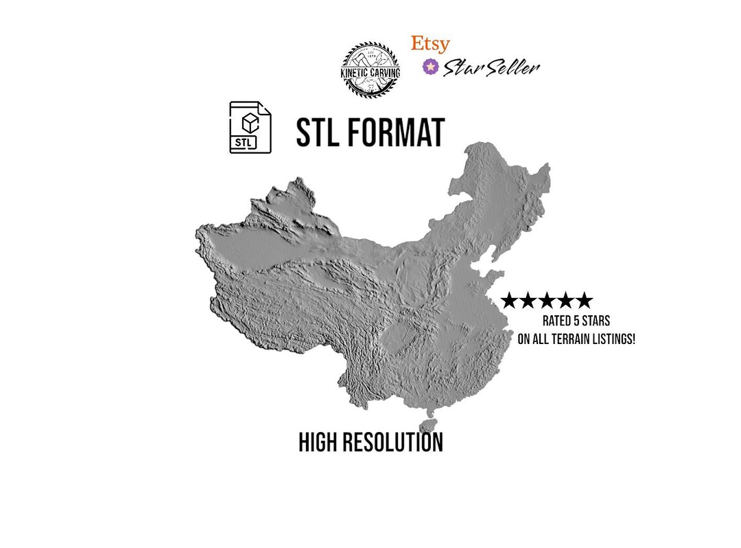 China 3D Topographic STL | 3D CNC Carving File, Wood Relief Art, 3D ...