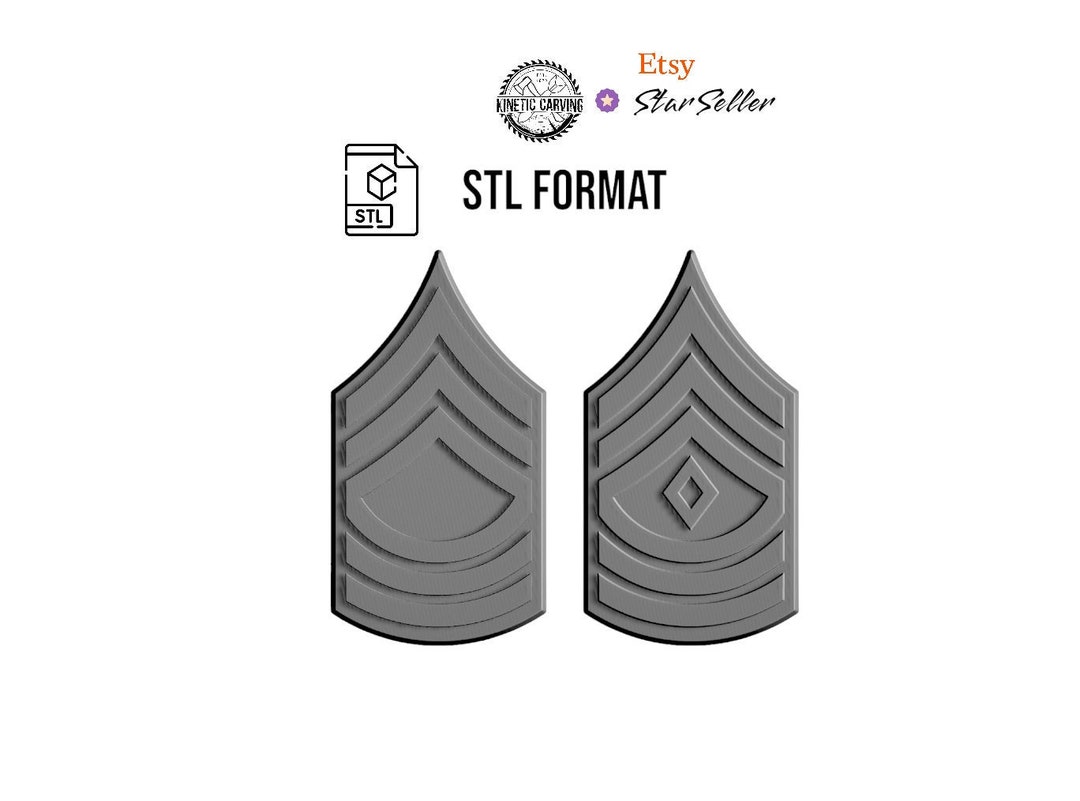 Master Sergeant / First Sergeant E-8 Ranks STL | 3D CNC Carving File ...