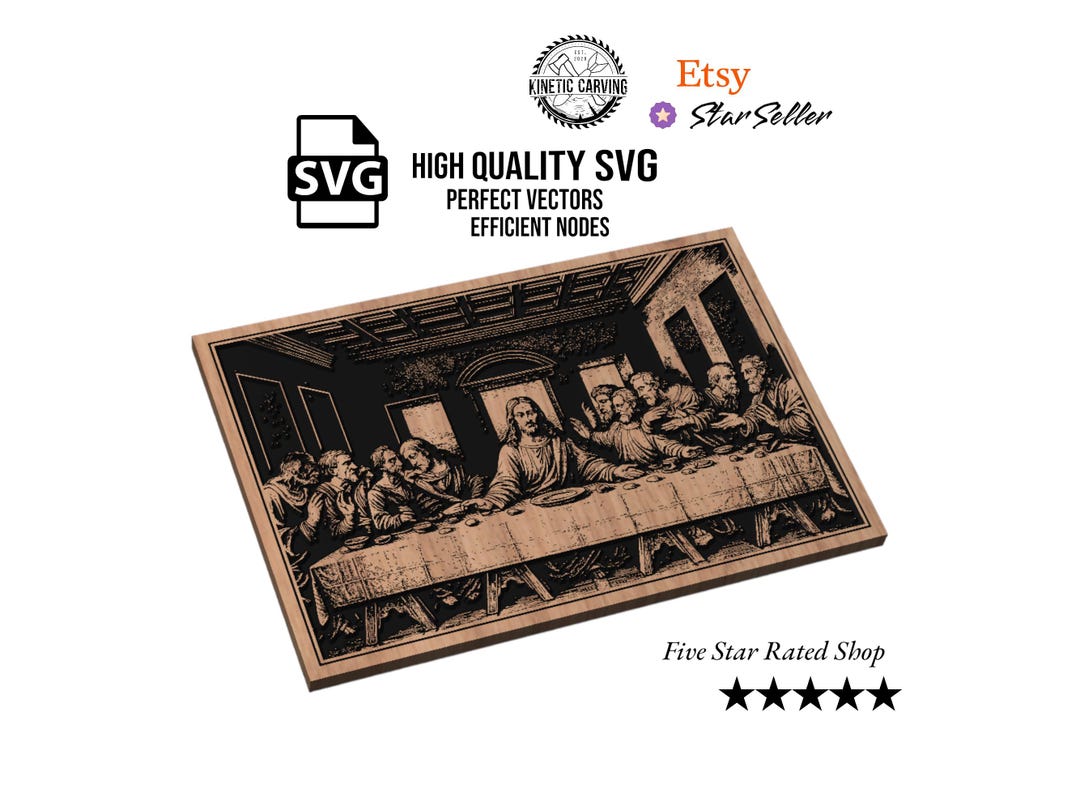 The Last Supper SVG File: Religious Art for CNC, Laser Cutting (digital ...