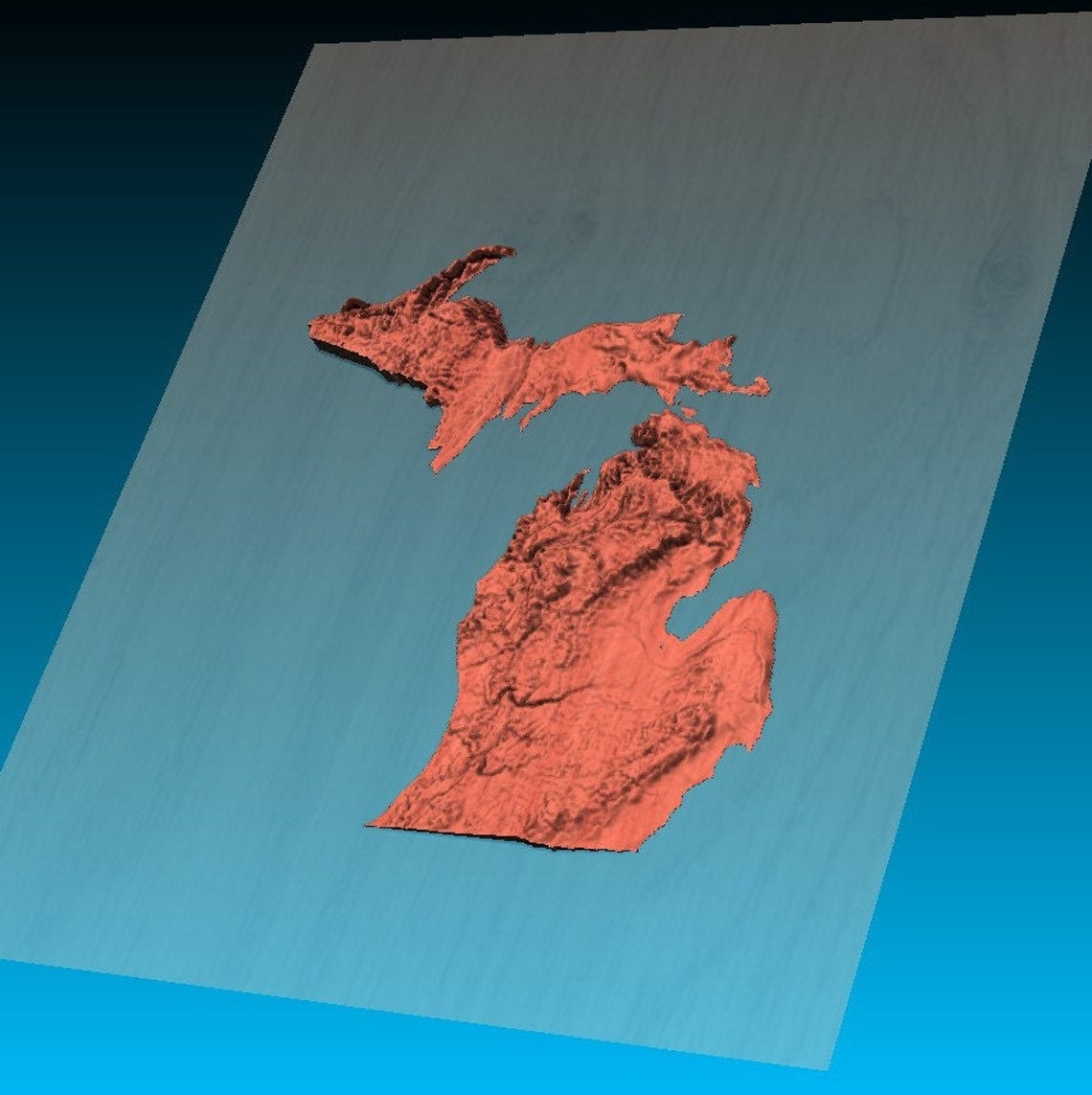 3D STL Model of Michigan, USA for 3D Printing, CNC Woodworking - Etsy