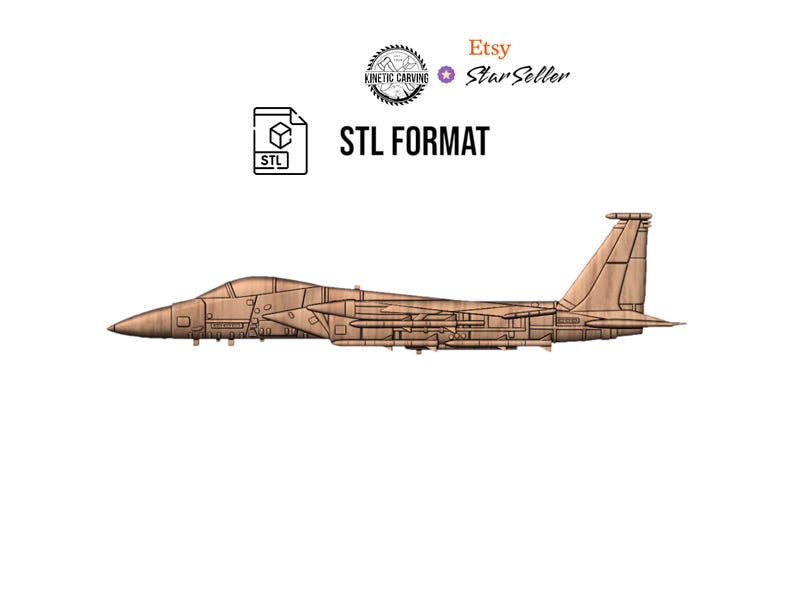 F-15 Strike Eagle Aircraft STL | 3D CNC Carving File, Wood Relief Art ...