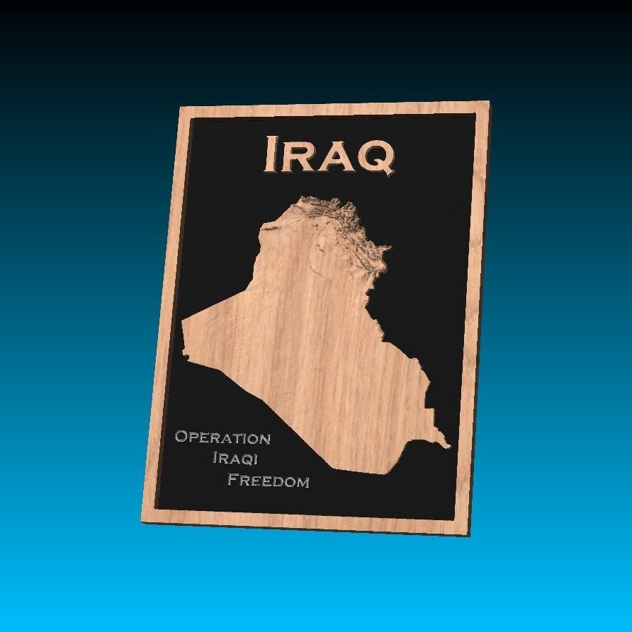 3D STL Model of Iraq for 3D Printing, CNC Woodworking - Etsy