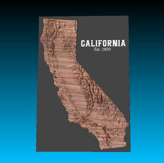 3D STL Model of California USA for 3D Printing CNC | Etsy