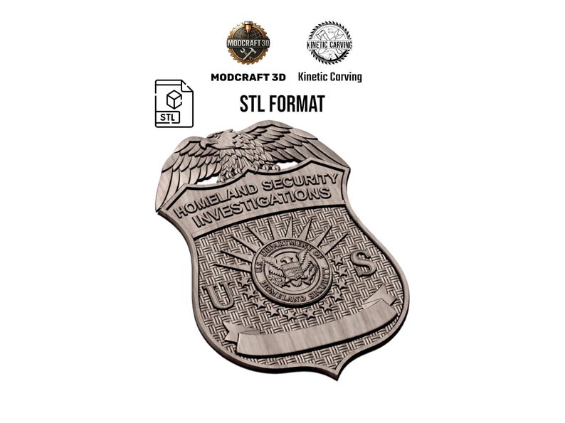 Homeland Security Badge STL File: CNC Carving, 3D Printing (digital ...