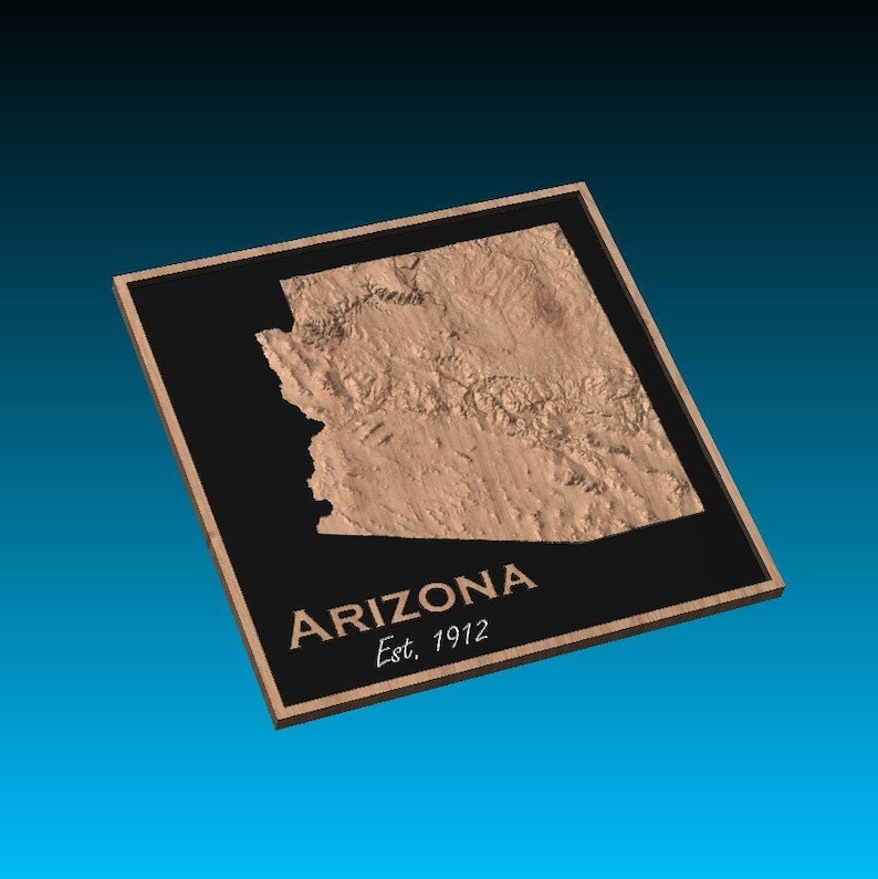 3D STL Model of Arizona, USA for 3D Printing, CNC Woodworking - Etsy