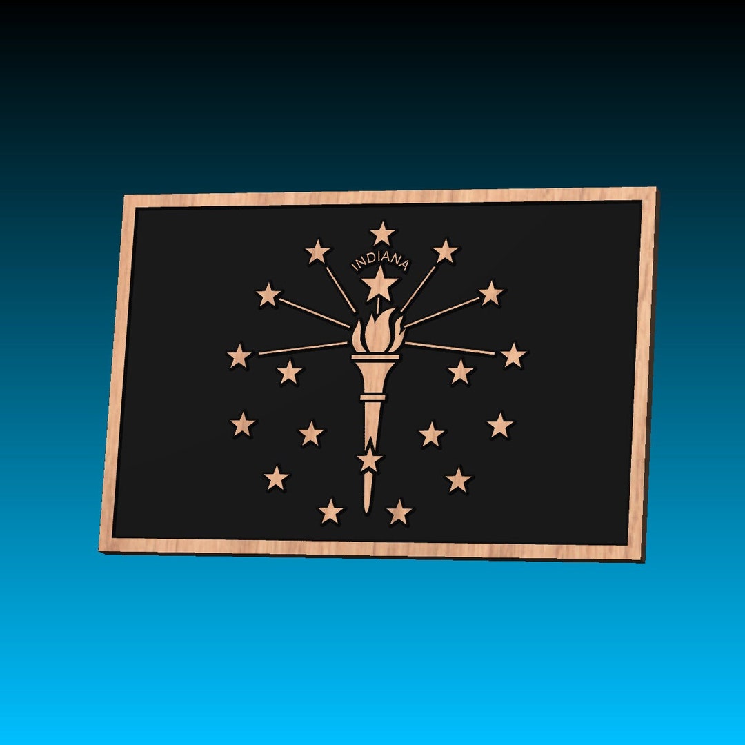 Indiana State Flag SVG File for Woodworking, CNC, Printing and Lasering ...