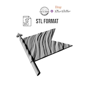 Wavy Military Guidon Flag STL for 3D Printing, CNC Woodworking, 3D ...