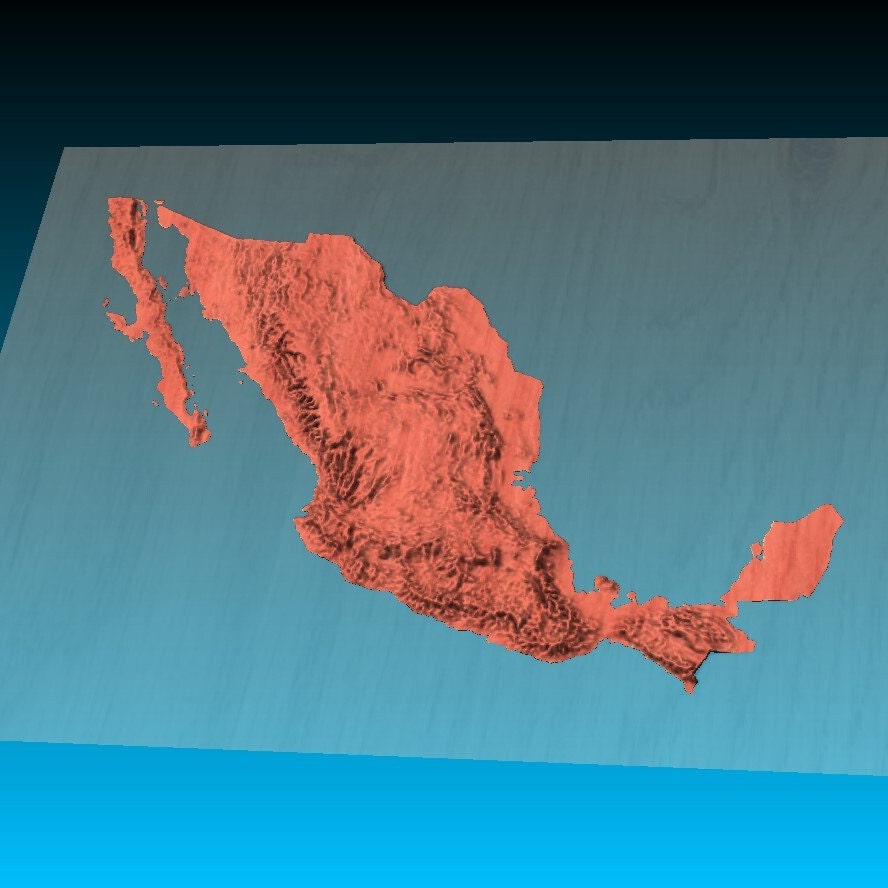 3D STL Model of Mexico for 3D Printing, CNC Woodworking - Etsy
