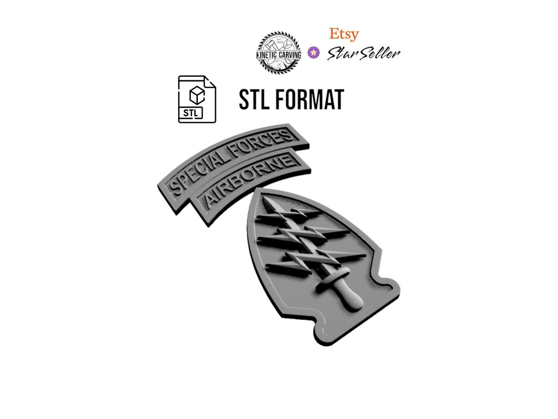 Special Forces Patch 3D Model STL File for CNC, Printing (digital ...