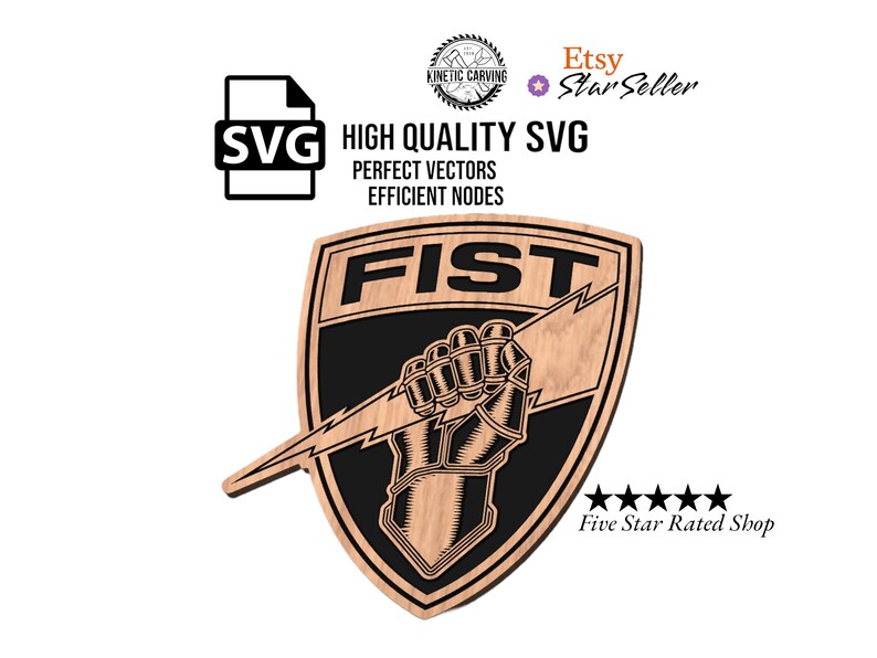 FIST Military Logo SVG | CNC Laser Cut File, Wood Wall Art, Glowforge ...