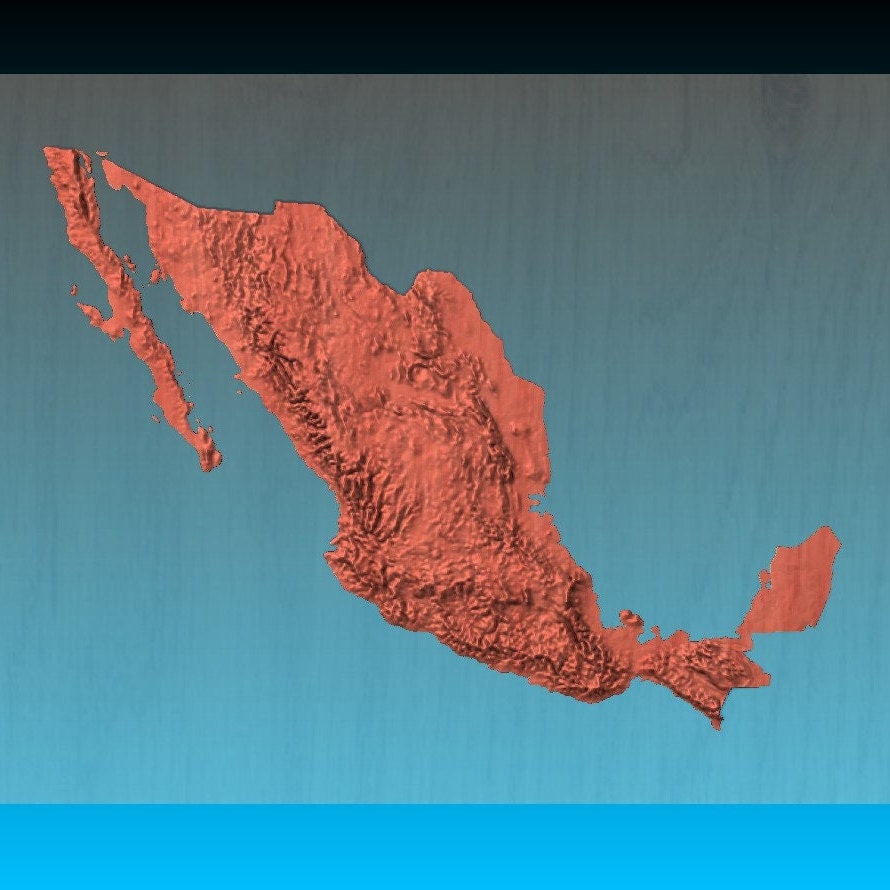 3D STL Model of Mexico for 3D Printing, CNC Woodworking - Etsy