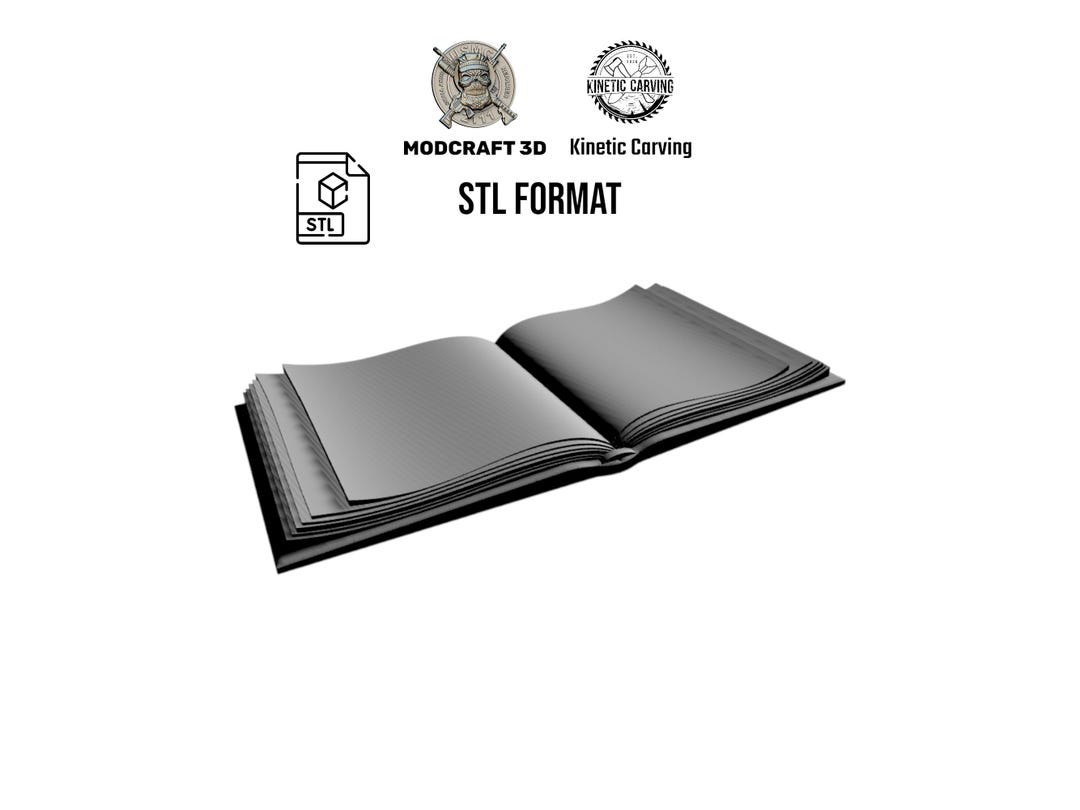 Open Book STL | 3D CNC Carving File, Wood Relief Art, 3D Printing Ready ...