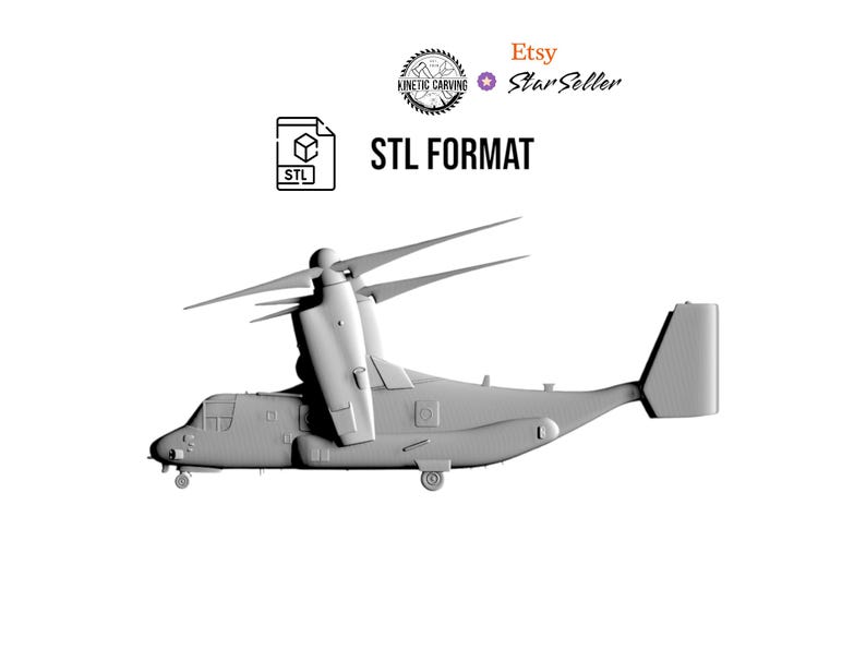 V-22 Osprey Aircraft STL File: CNC, 3D Printing, Woodworking (digital ...