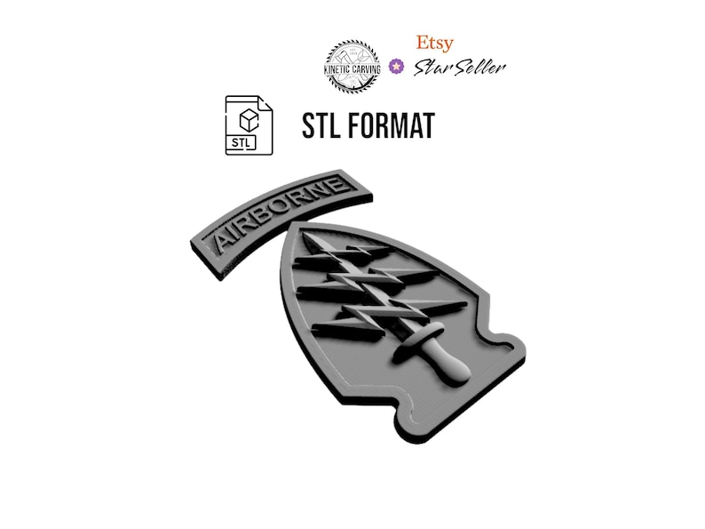 Special Forces Patch 3D Model STL File for CNC, Printing (digital ...
