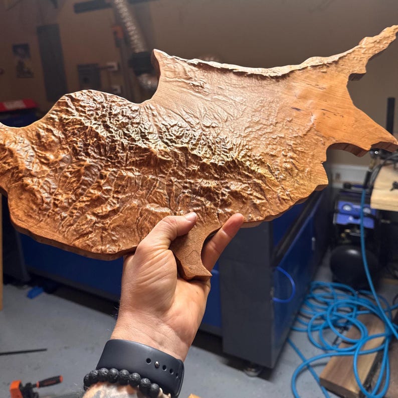 Cyprus Topographic Map STL | 3D CNC Carving File, Wood Relief Art, 3D ...