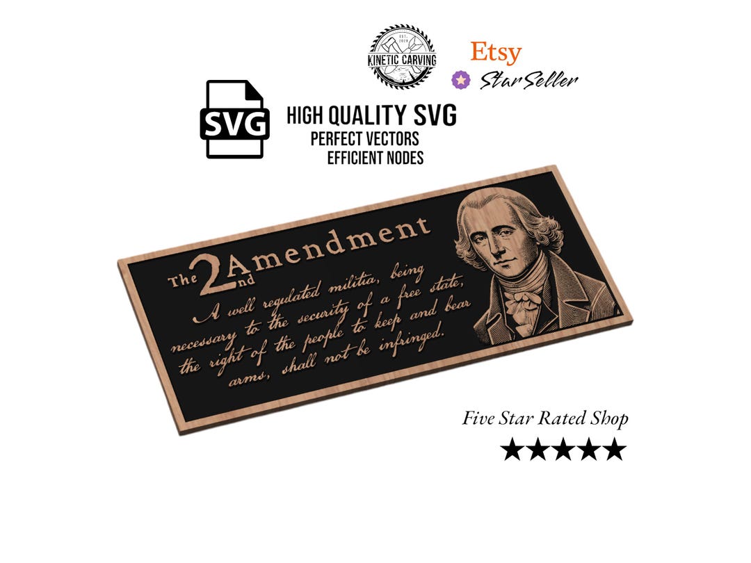 2nd Amendment James Madison SVG File for Woodworking, CNC, Printing and ...