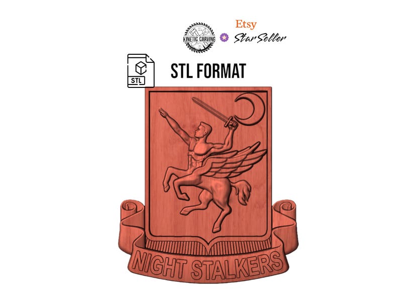 160th SOAR Night Stalkers Emblem STL | 3D CNC Carving File, Wood Relief ...