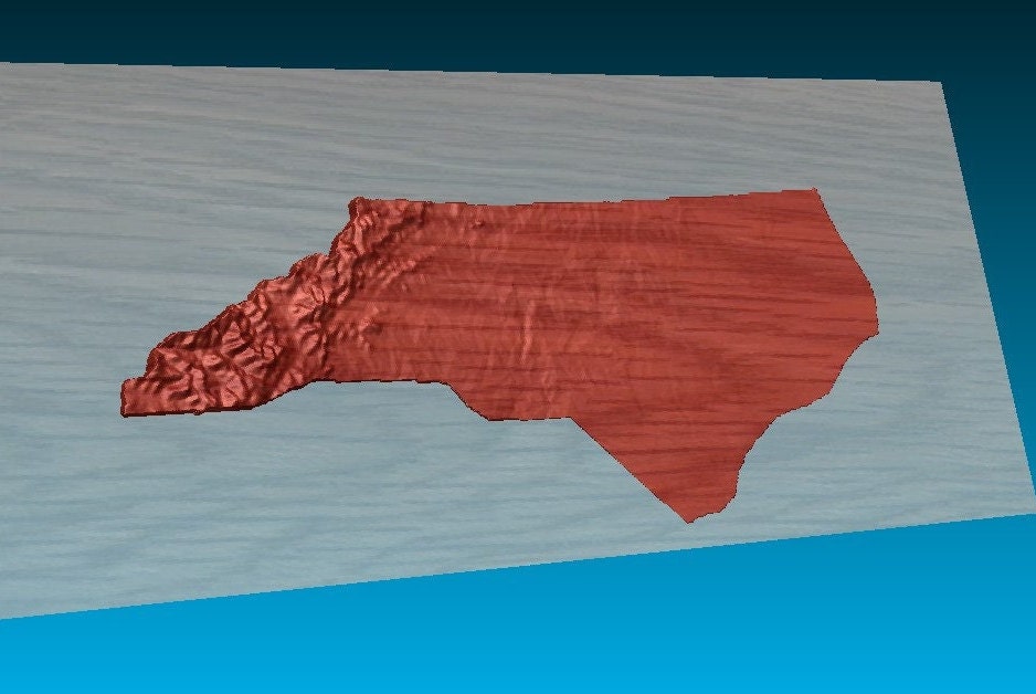 3D STL Model of North Carolina, USA for 3D Printing, CNC Woodworking - Etsy