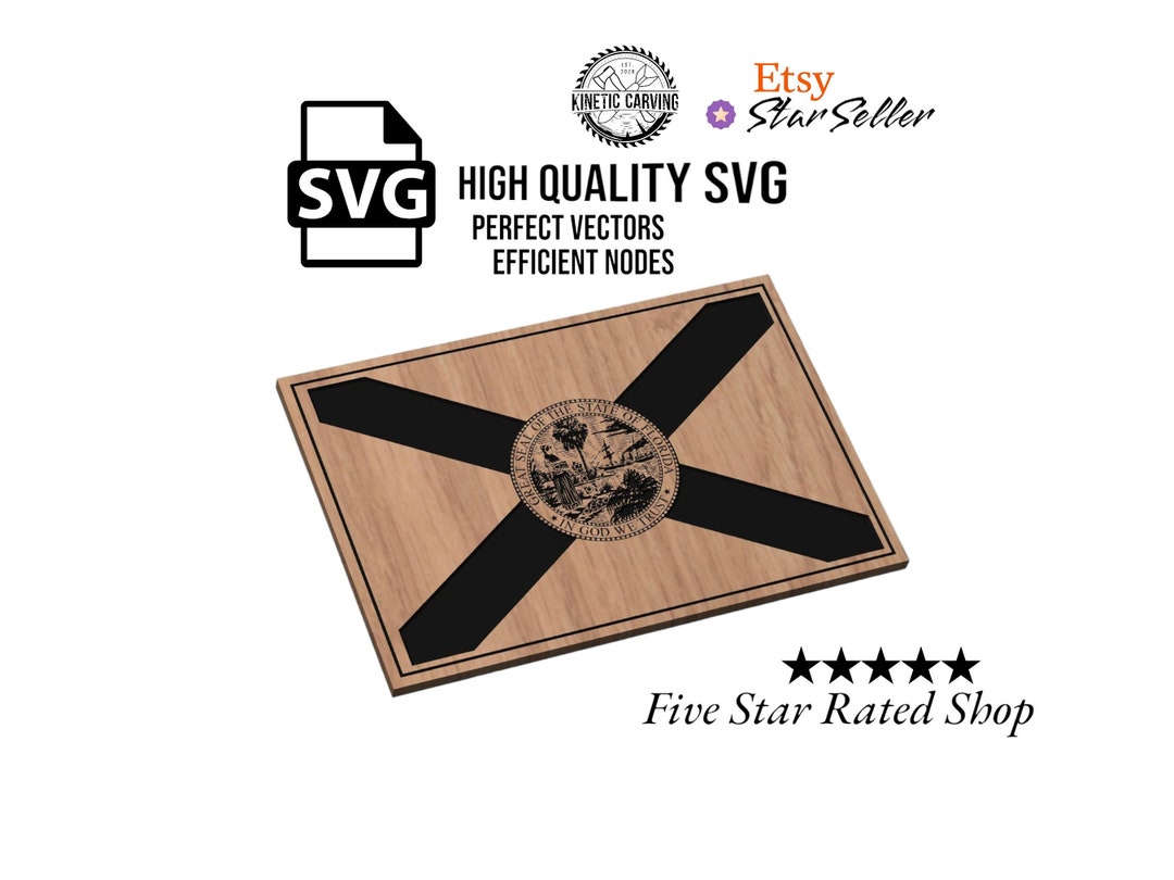 Florida State Flag SVG File for Woodworking, CNC, Printing and Lasering ...