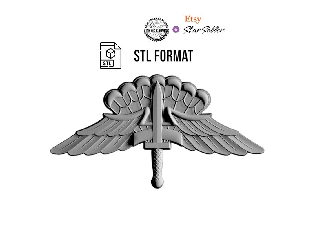 Military Free Fall Wings 3D STL Model: CNC Woodworking, 3D Printing ...