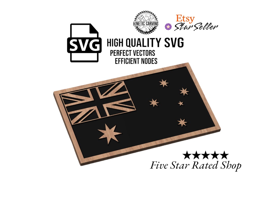Australia Flag SVG File for Woodworking, CNC, Printing and Lasering ...