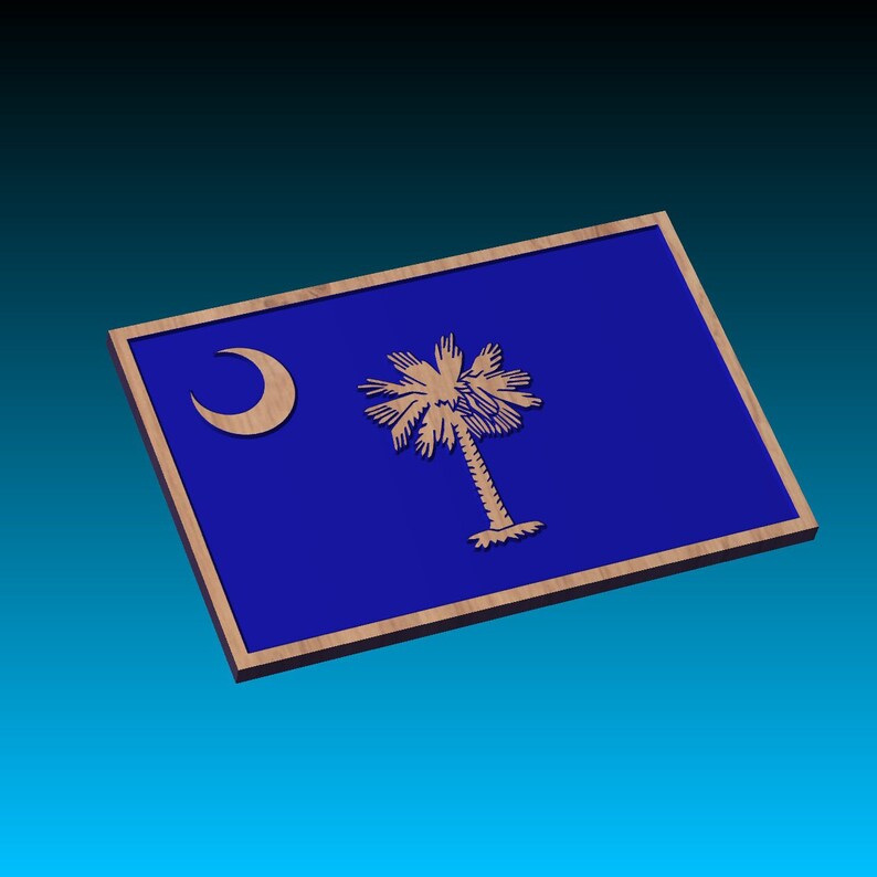 South Carolina State Flag SVG File for Woodworking, CNC, Printing and ...