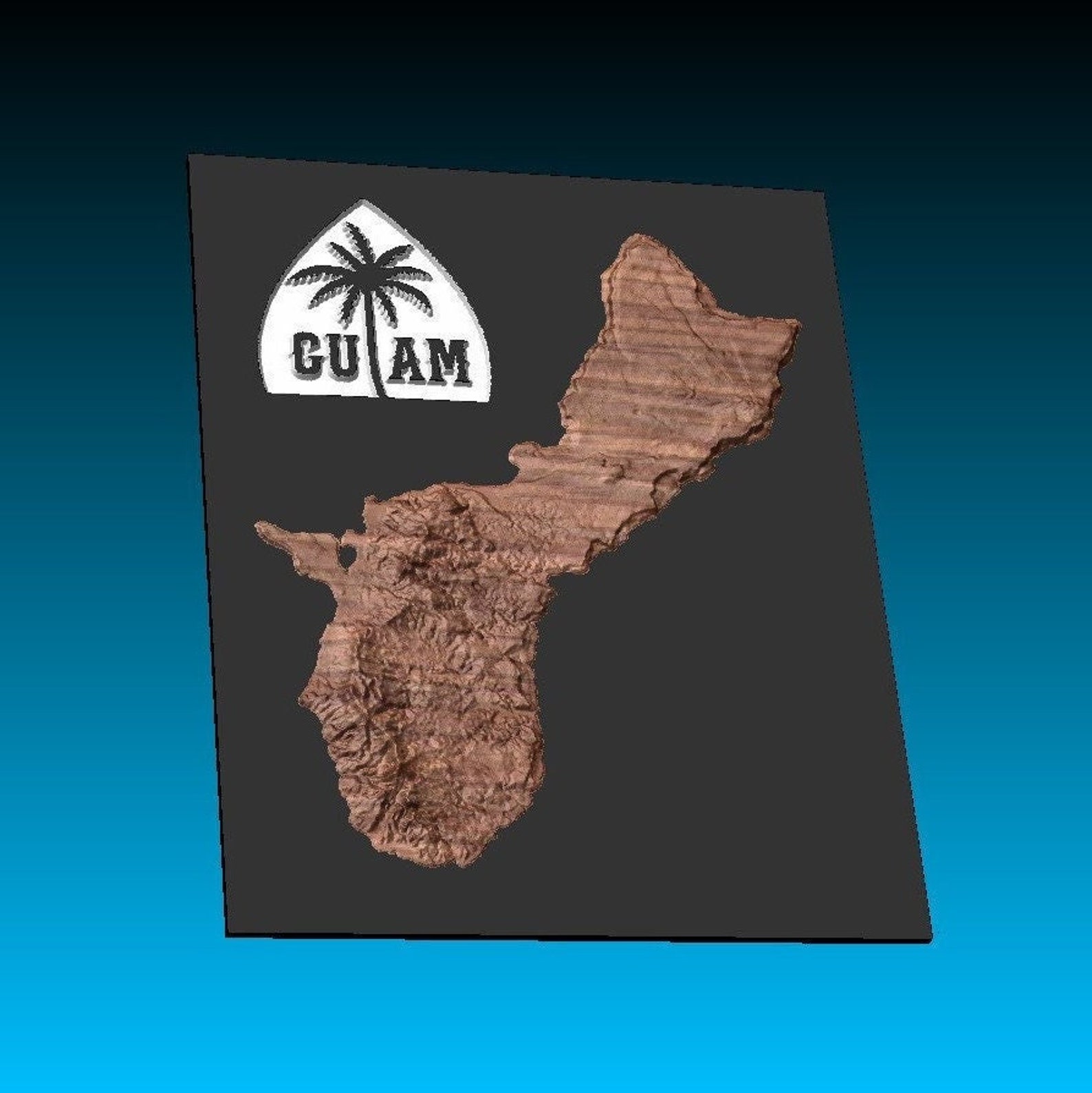 3D STL Model of Guam USA for 3D Printing CNC Woodworking - Etsy