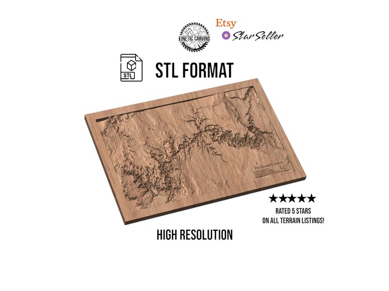 Grand Canyon 3D STL | 3D CNC Carving File, Wood Relief Art, 3D Printing ...