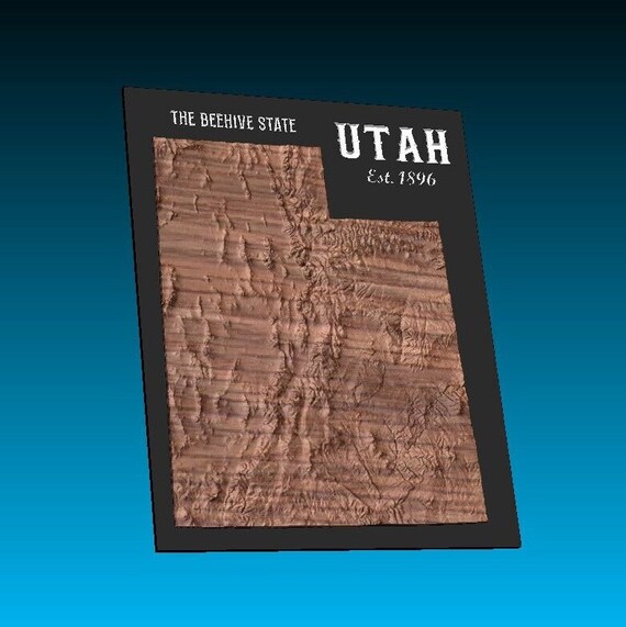 3D STL Model of Utah USA for 3D Printing CNC Woodworking - Etsy