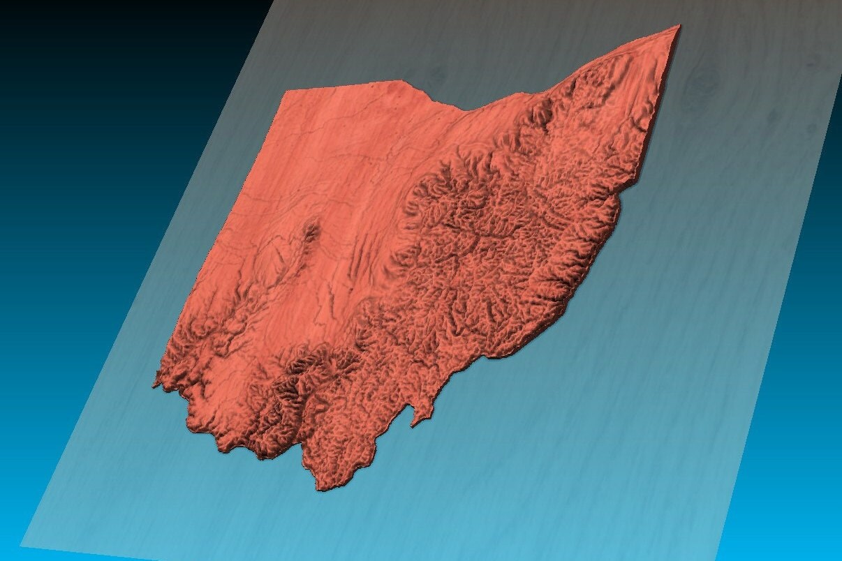 3D STL Model of Ohio, USA for 3D Printing, CNC Woodworking - Etsy
