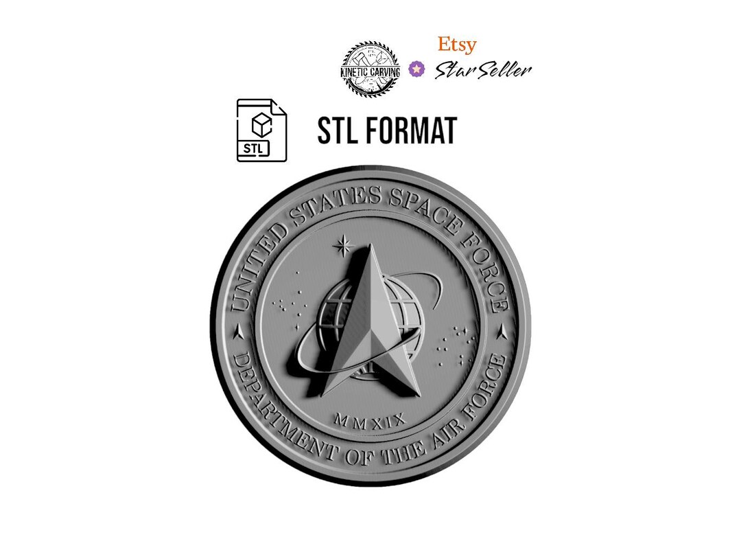 Space Force Military Logo STL File for Woodworking, CNC, Printing and ...