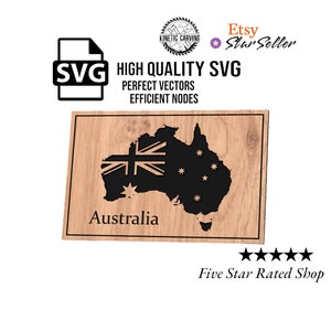 Australia Country Outline Flag SVG File for Woodworking, CNC, Printing ...