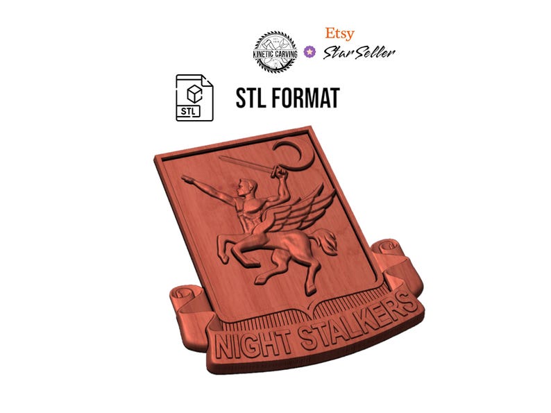 160th SOAR Night Stalkers Emblem STL File: Military 3D Model (digital ...