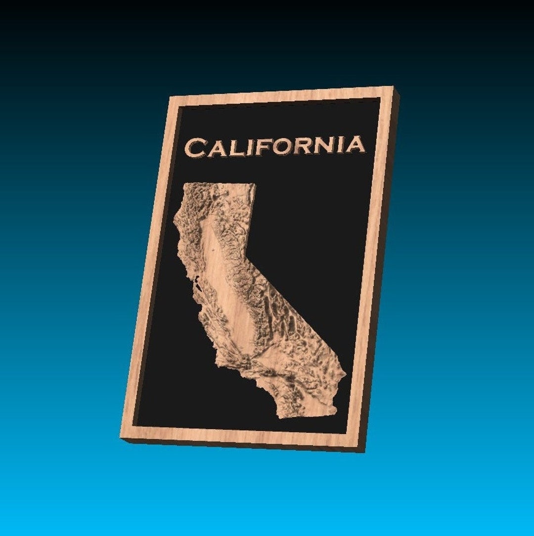 3D STL Model of California, USA for 3D Printing, CNC Woodworking - Etsy